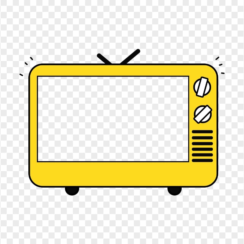 HD Yellow Cartoon Clipart Television Tv Frame PNG | Citypng