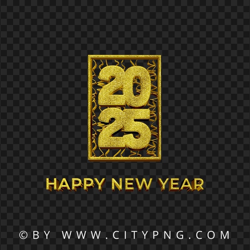 HD PNG Gold Luxury 2025 Happy New Year Design | Citypng