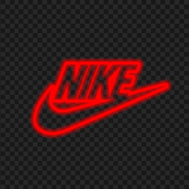 HD Nike Neon Red Outline Text Tick Logo PNG | Citypng