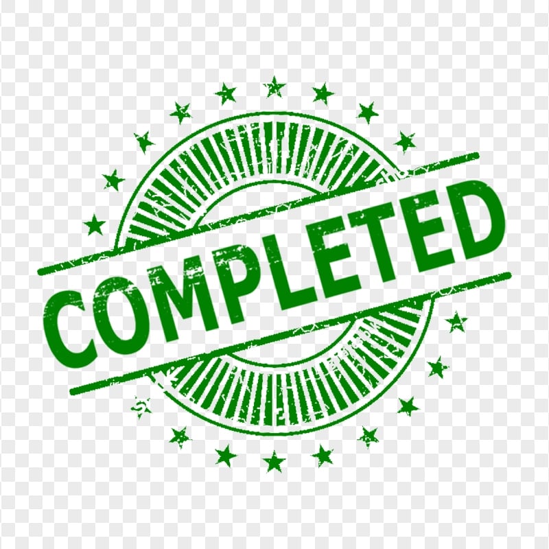 HD Green Completed Round Stamp PNG | Citypng