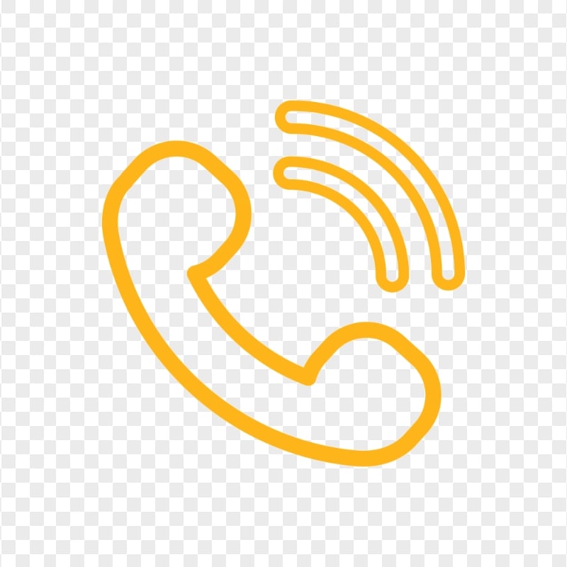 HD Orange Outline Phone Icon PNG | Citypng