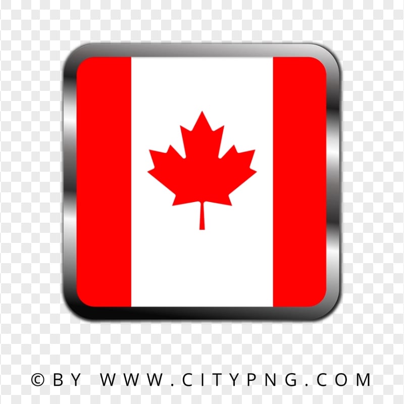 HD Canada Square Metal Framed Flag Icon PNG | Citypng