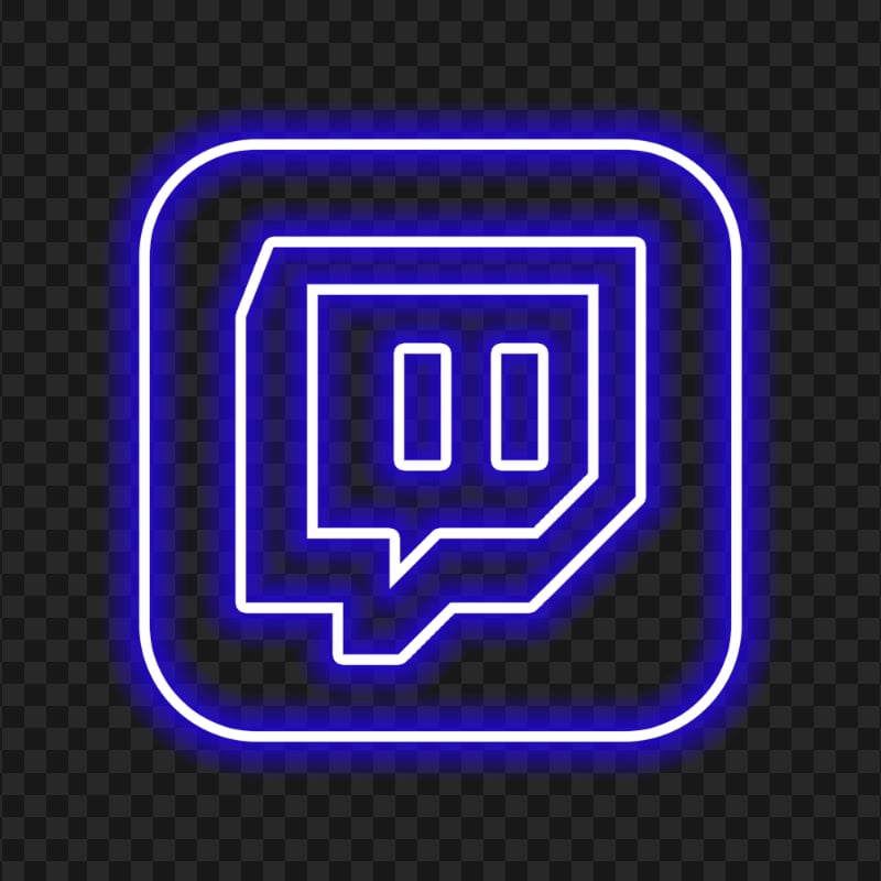 HD Twitch Neon Dark Blue Square App Icon PNG | Citypng
