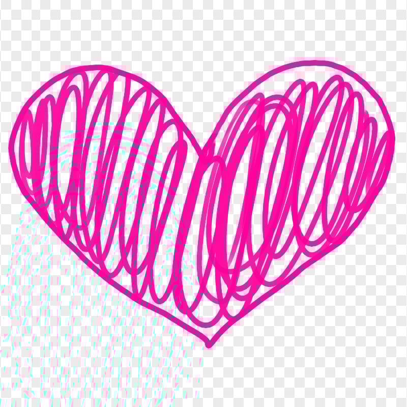 HD Pink Lines Sketch Heart PNG | Citypng