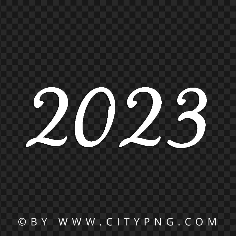 White 2023 Lettering Text Date PNG Image | Citypng