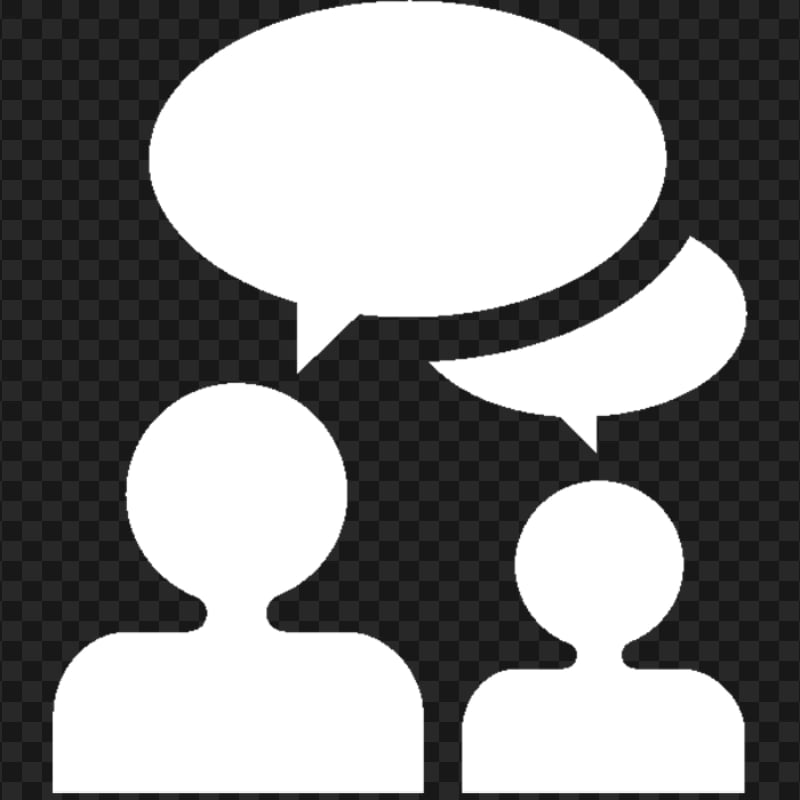 People Conversing Talking White Icon HD PNG | Citypng