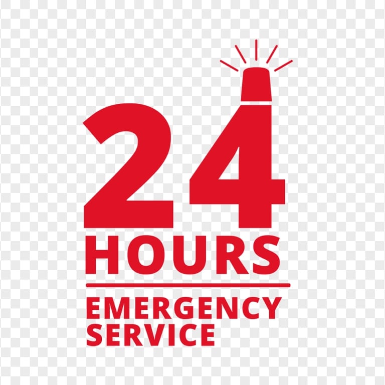 24 Hours Emergency Service Red Logo Icon Sign PNG | Citypng