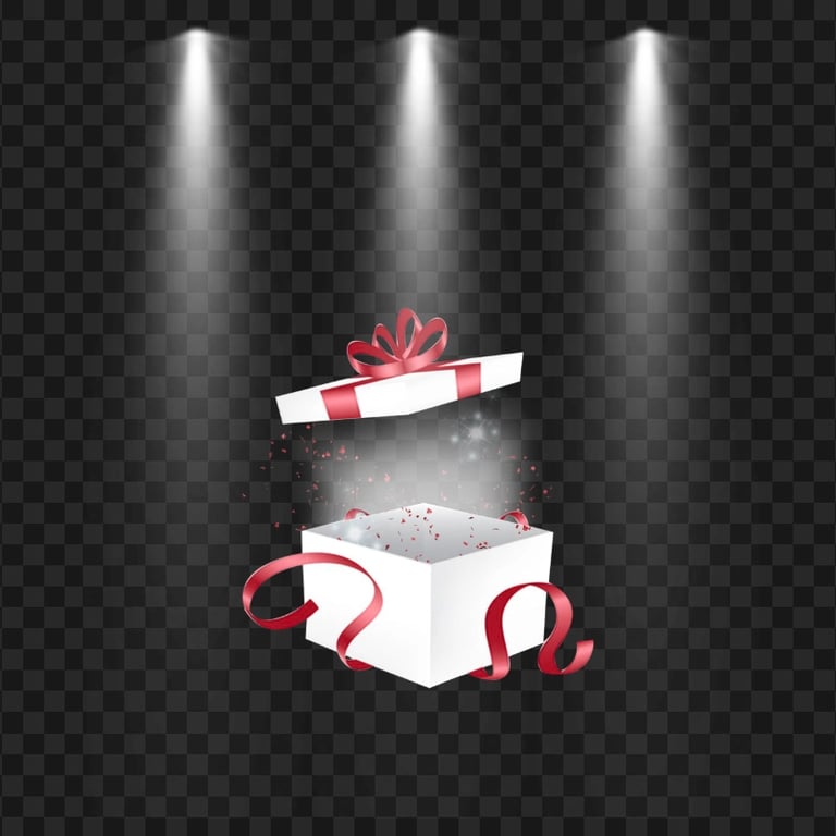 Magic Open Gift Box With Spot Lights FREE PNG | Citypng