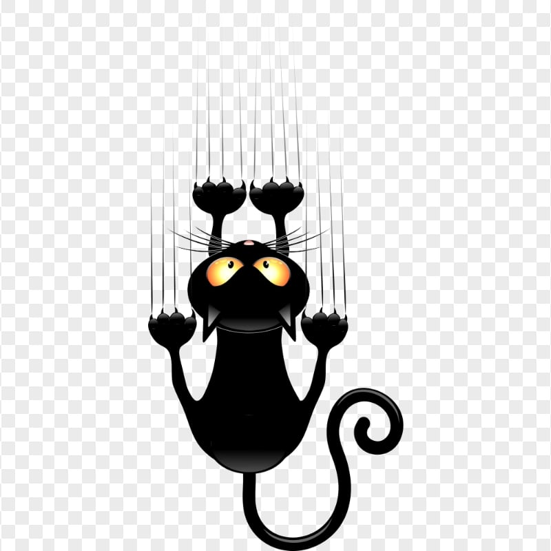 Vector Cartoon Black Fierce Cat HD Transparent Background | Citypng