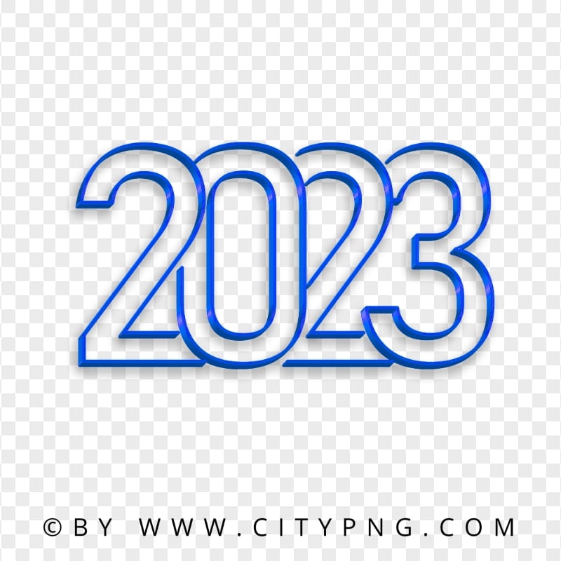 2023 Blue Art Line Text Logo Numbers PNG | Citypng