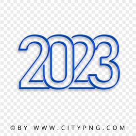 2023 Blue Glitter 3D New Year Text Logo HD PNG | Citypng
