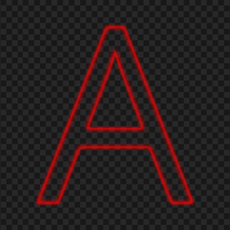 HD A Letter Alphabet Outline Neon Red Color PNG | Citypng