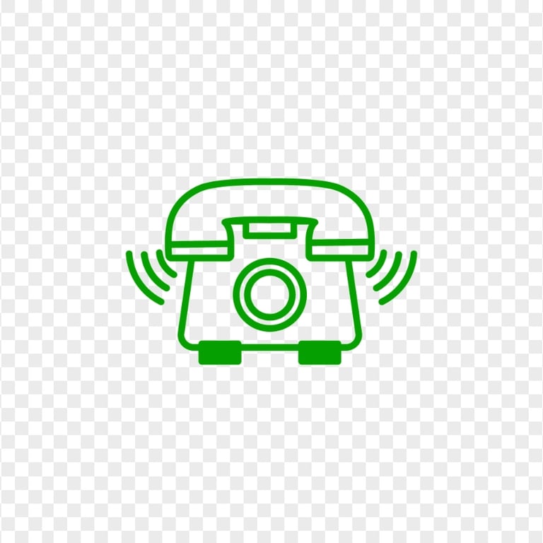 HD Green Outline Phone Receive A Call Icon Transparent PNG | Citypng