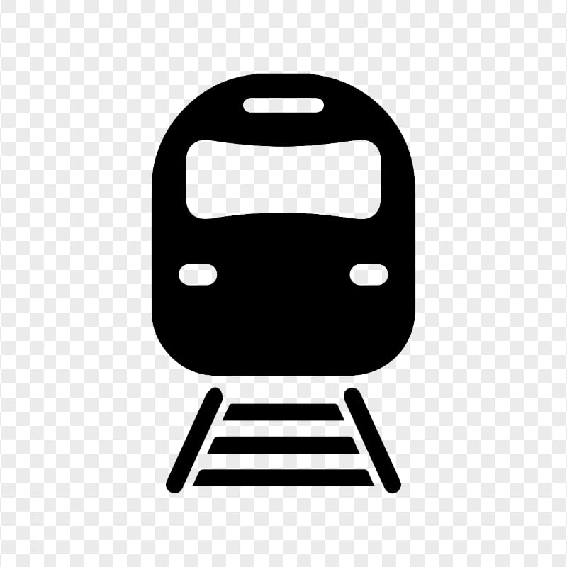 Download Rail Train Black Icon Front View PNG | Citypng