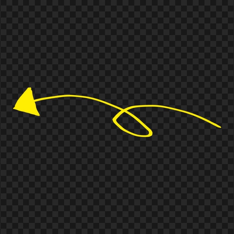 HD Yellow Line Art Drawn Arrow Pointing Left PNG | Citypng