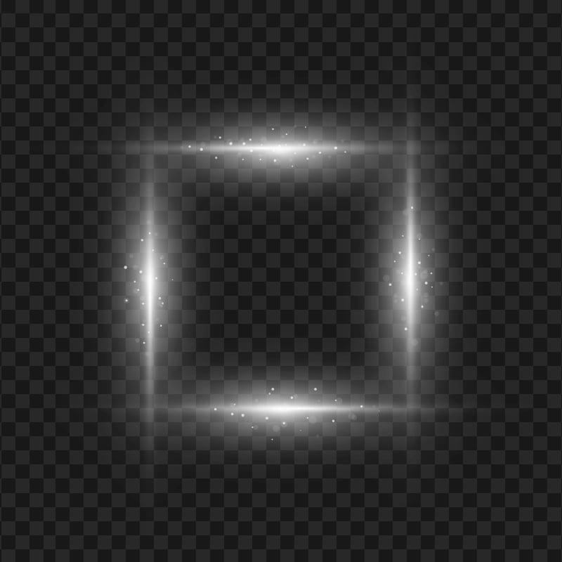 Glowing Light Effect Square White Frame HD PNG | Citypng