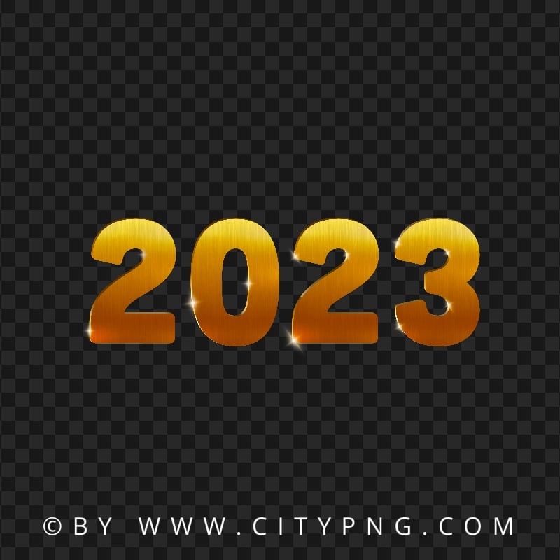 Simple Gold 2023 Text Letters PNG Image | Citypng