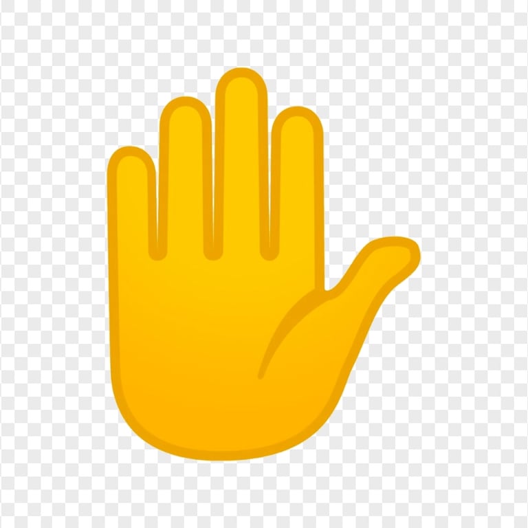 HD Stop Raised Hand Emoji Clipart PNG | Citypng