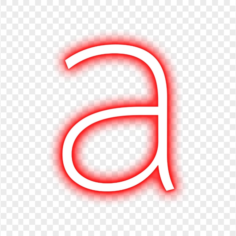HD Neon Red & White A Letter Text Alphabet PNG | Citypng