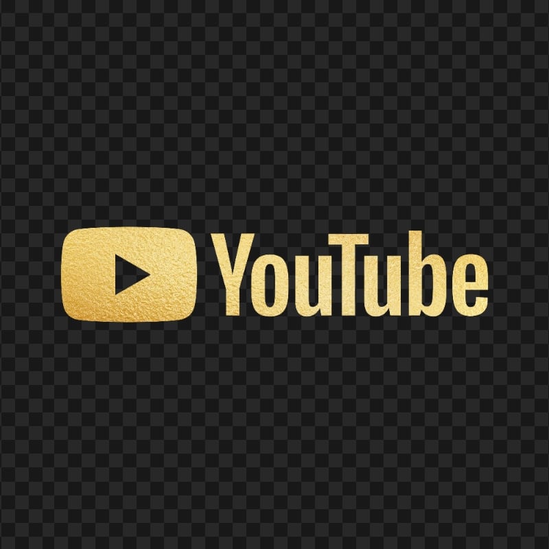 HD Gold Metal Youtube YT Logo PNG | Citypng