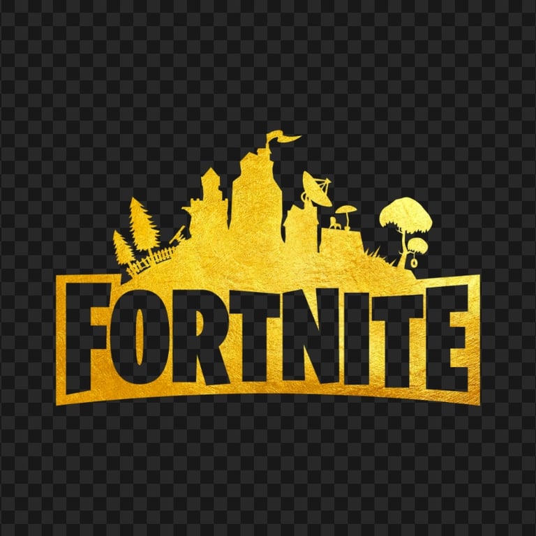 HD Golden Gold Fortnite Logo Silhouette PNG | Citypng