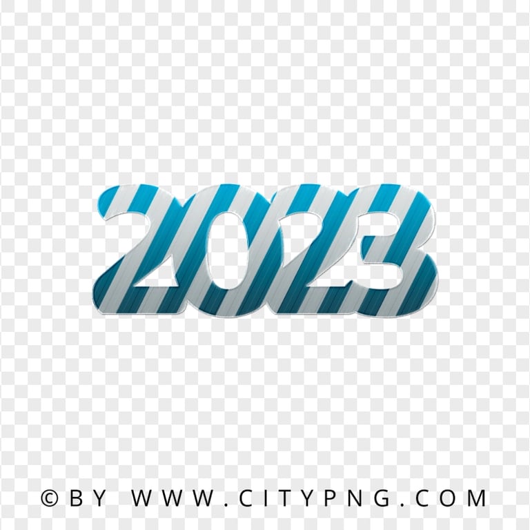 2023 Blue Green Glitter 3D New Year Text Logo | Citypng