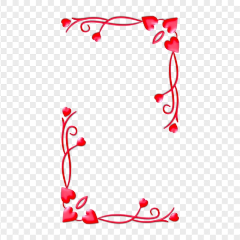 Love Red Hearts Frame Corners PNG Image | Citypng