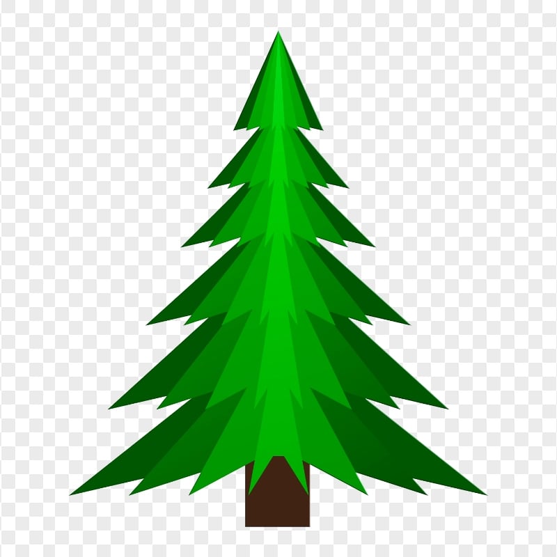 Green Cartoon Vector Christmas Pine Tree PNG | Citypng