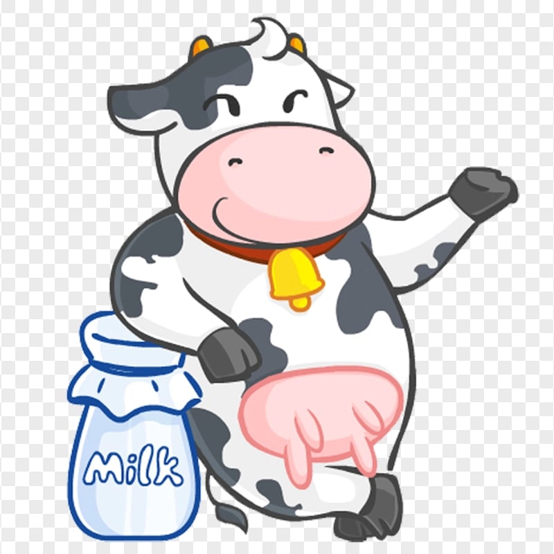 Transparent HD Standing Up Cartoon Cow Clipart Character | Citypng