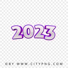 2023 Purple Metallic 3D Text Logo PNG | Citypng