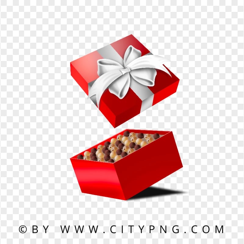 HD Chocolate Red Gift Box Transparent PNG | Citypng