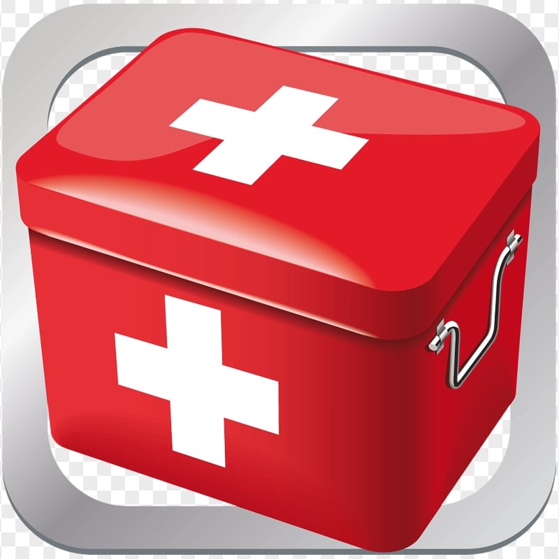 Square Red Application Emergency First Aid Icon | Citypng