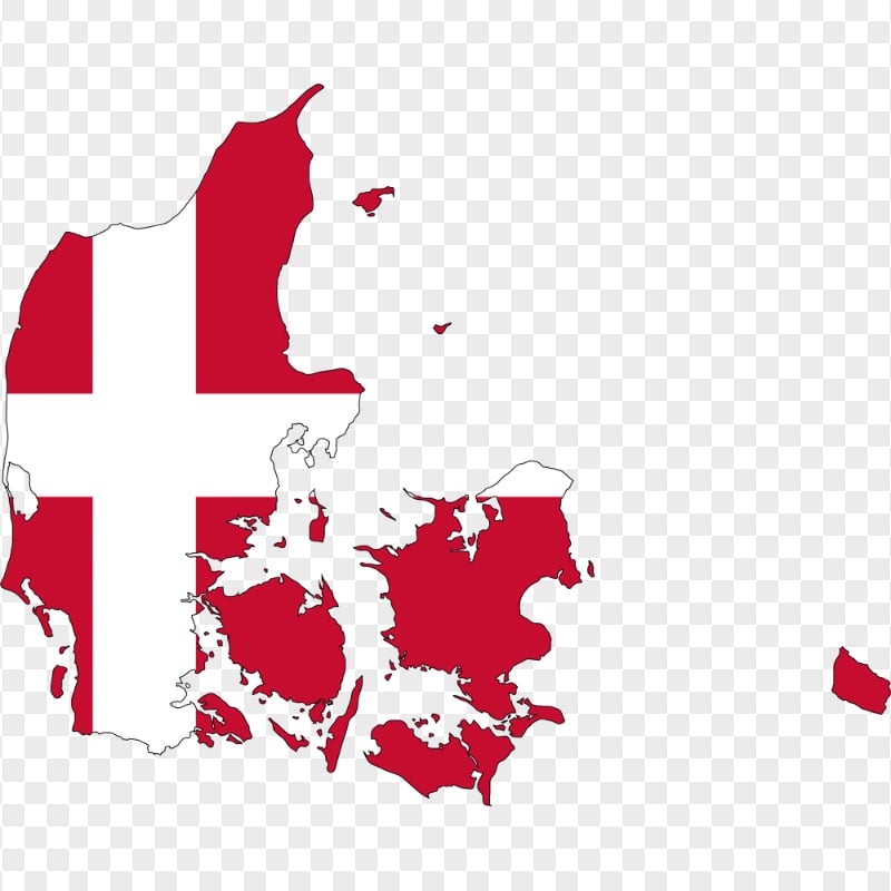 Denmark Vector Map With Flag FREE PNG | Citypng