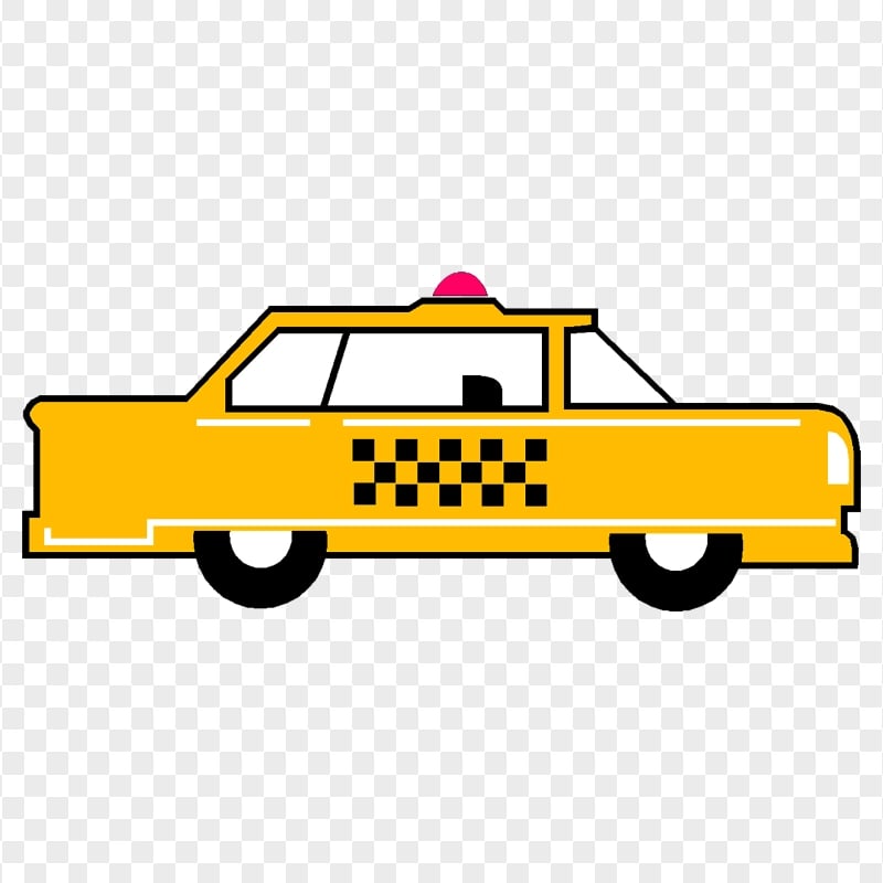 Yellow American Taxi Cab Checker Icon PNG | Citypng