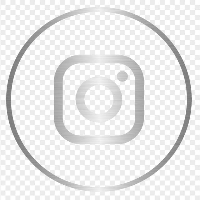 HD Metal Silver Outline Round Instagram Logo Icon PNG | Citypng