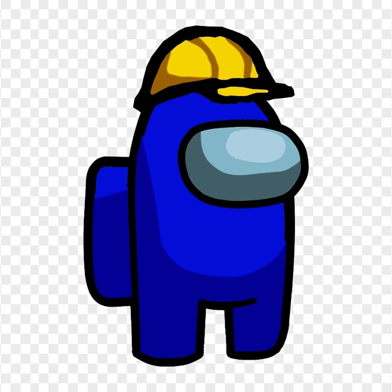 HD Blue Among Us Character With Hard Construction Hat PNG | Citypng