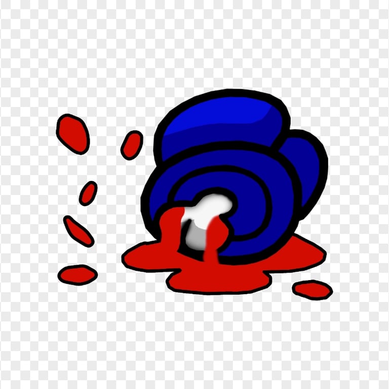 HD Blue Among Us Crewmate Character Dead Body Blood Splatter PNG | Citypng