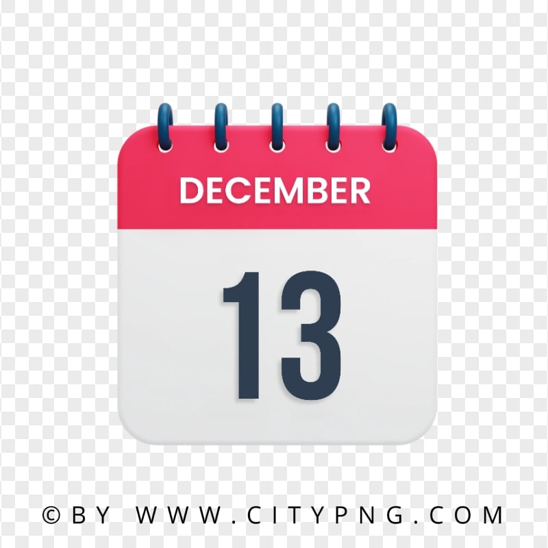 December 13th Date Vector Calendar Icon HD Transparent PNG | Citypng