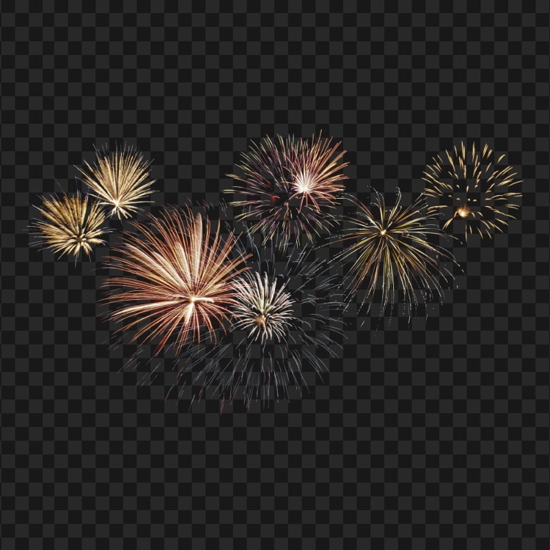 New Year Yellow Fireworks Celebration Download PNG | Citypng