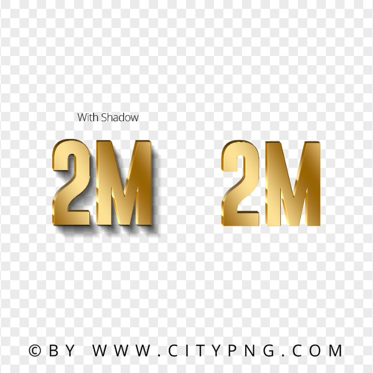 2 Million Number Text Gold Effect PNG Image | Citypng