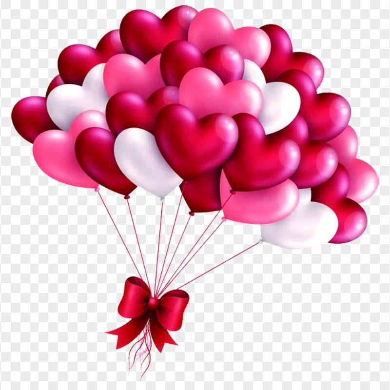 Pink & Red Balloons Heart Shape Love Valentine | Citypng