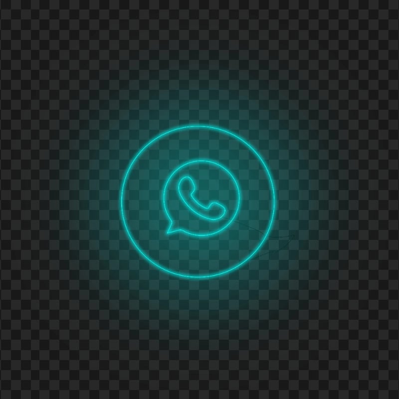 HD Whatsapp Line Art Light Blue Neon Logo Icon PNG | Citypng