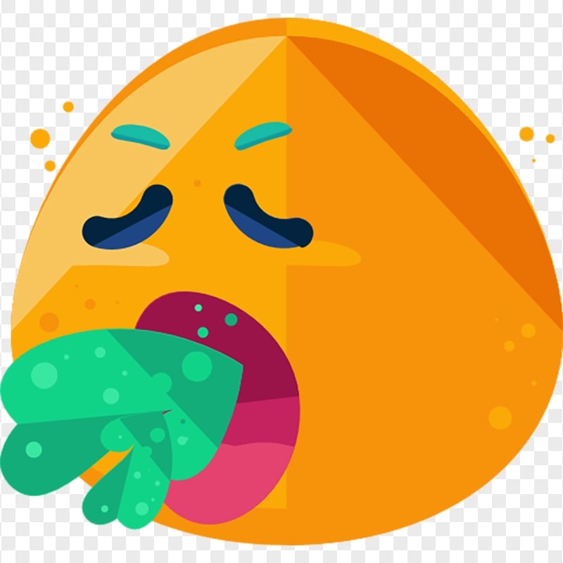 Sick Emoji Face Vomiting Puke Barfing Green Vomit | Citypng
