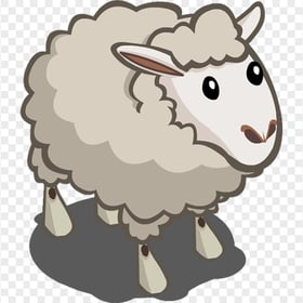 Cartoon Sheep Front View Sticker Style | Citypng