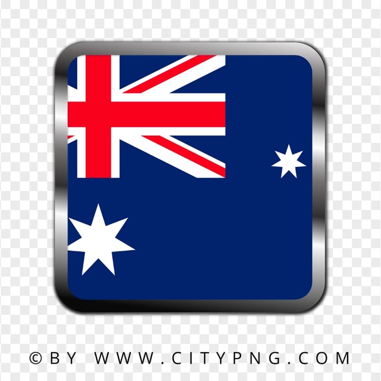 Australia Square Metal Framed Flag Icon FREE PNG | Citypng