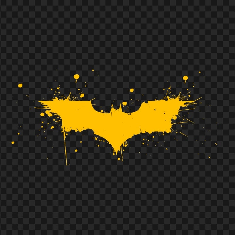 Batman Yellow Paint Splash Logo Sign Icon HD PNG | Citypng
