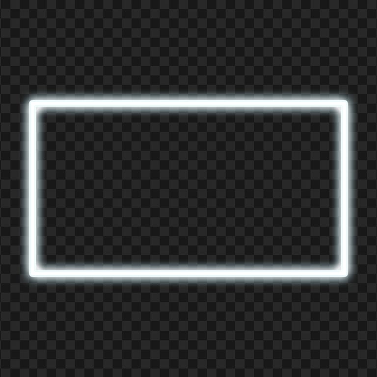 HD White Neon Frame Transparent Background | Citypng