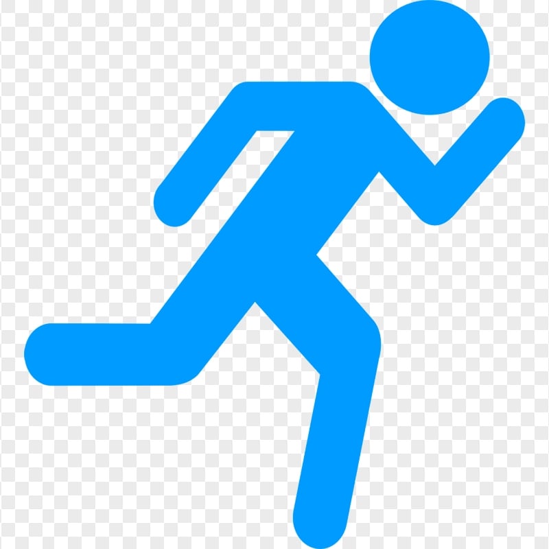 HD Blue Stickman Silhouette Running PNG | Citypng