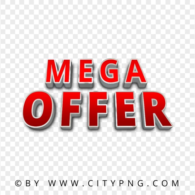 Mega Offer 3D Tag Transparent Background | Citypng