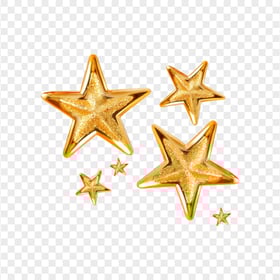 Yellow Gold Stars Glitter Effect PNG Image | Citypng